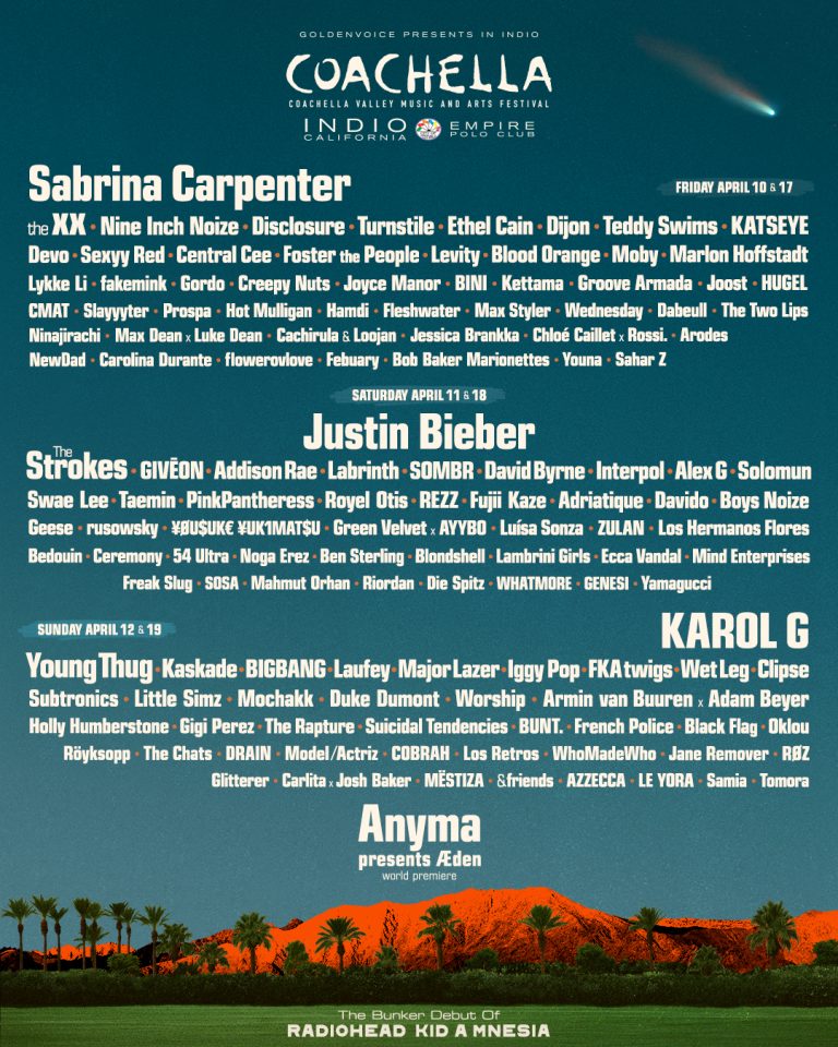 Coachella 2026 Lineup: Full Artist List & Headliners | VICESNOB