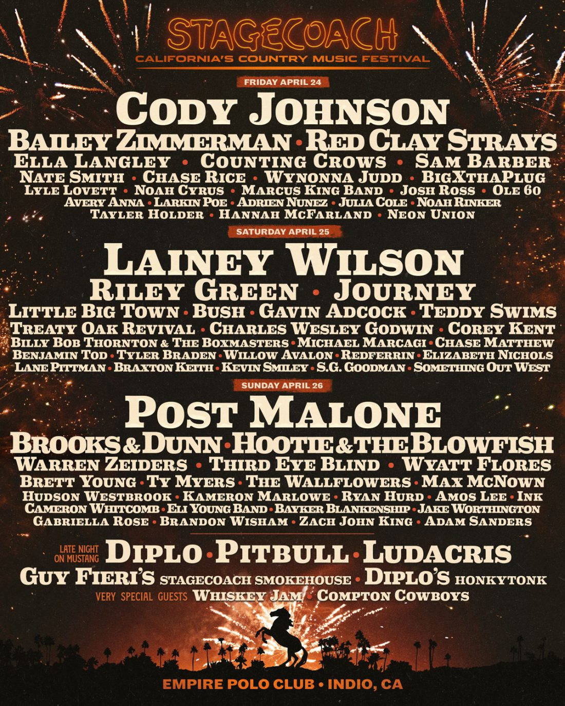 Stagecoach 2026 Lineup: Friday to Sunday Highlights